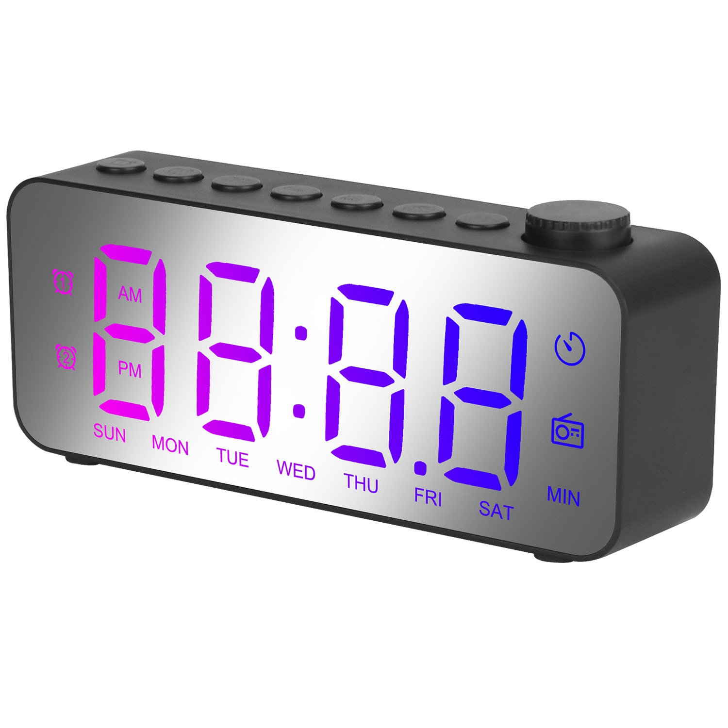 Ivy Bronx Digital Plastic / Acrylic Electric Tabletop Clock with Alarm ...
