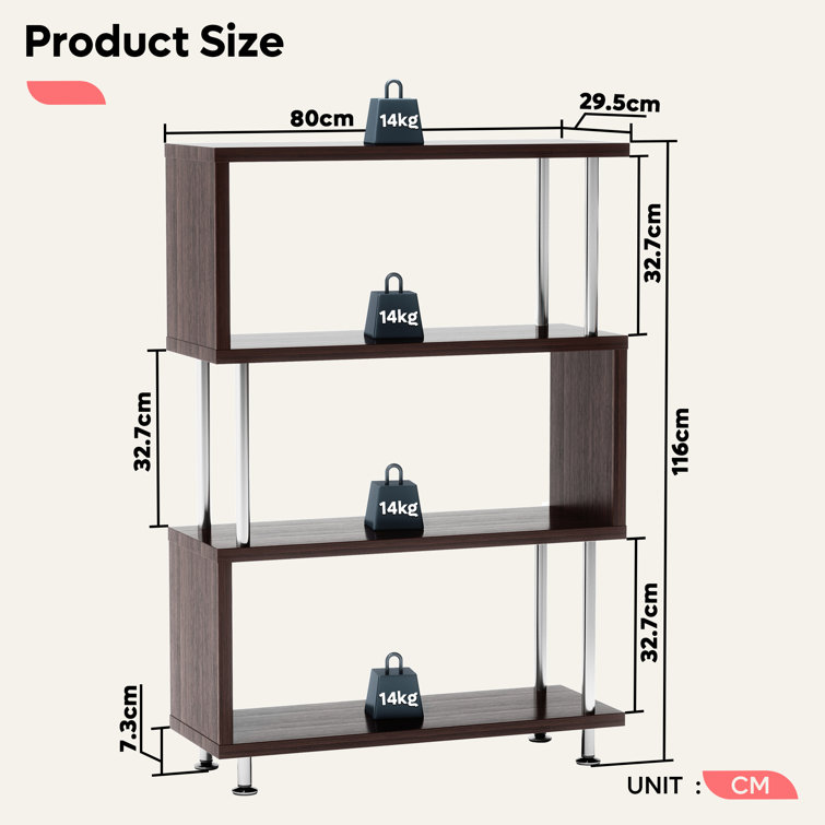 Domy 116cm H x 80cm W Standard Bookcase | Wayfair.co.uk
