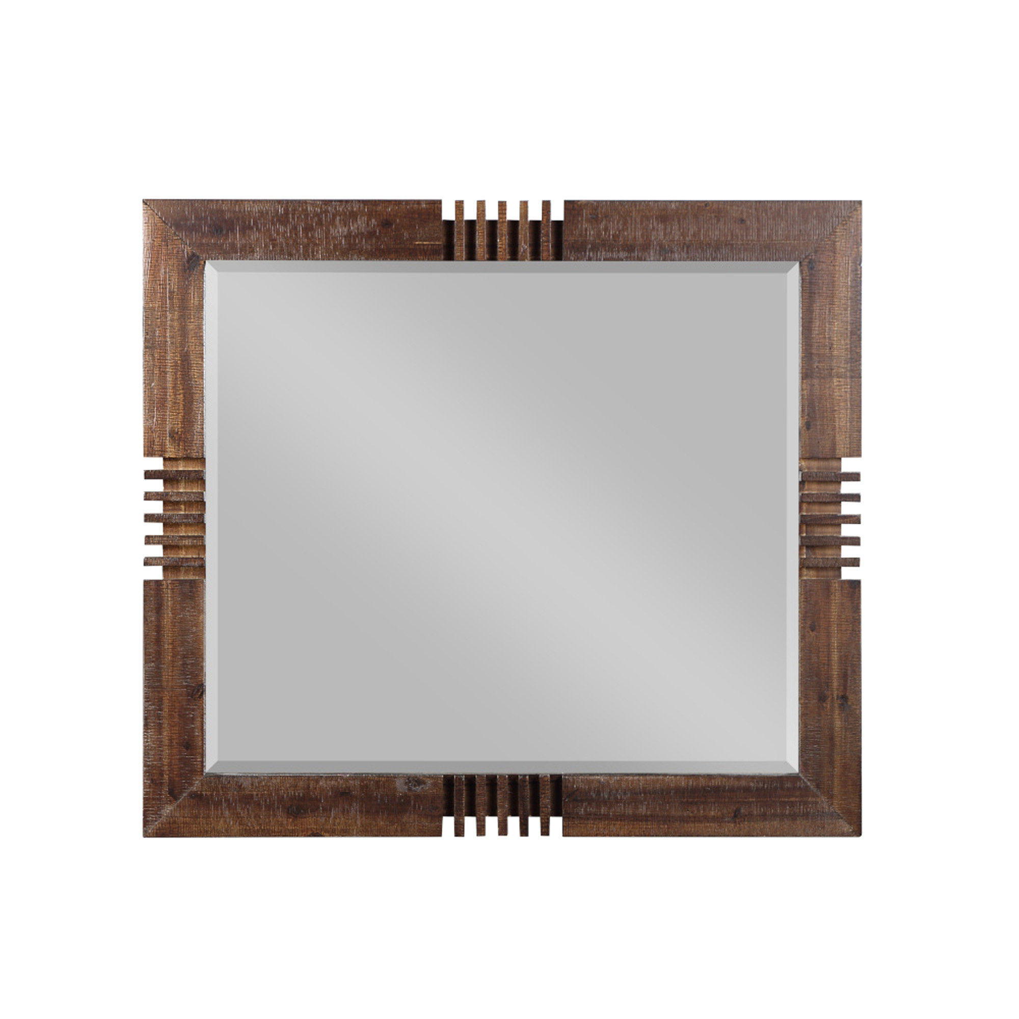 Millwood Pines Exquisite Rustic Oak Mirror With Stylish Hardware And ...