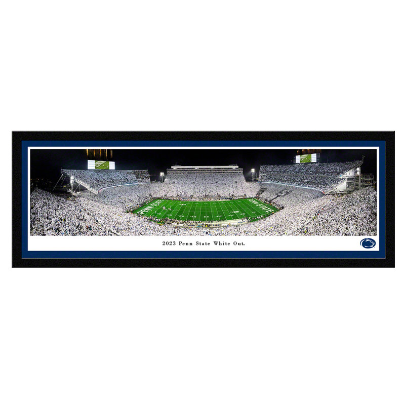 Latitude Run® Penn State 2023 White Out Framed Panoramic Print on Paper ...