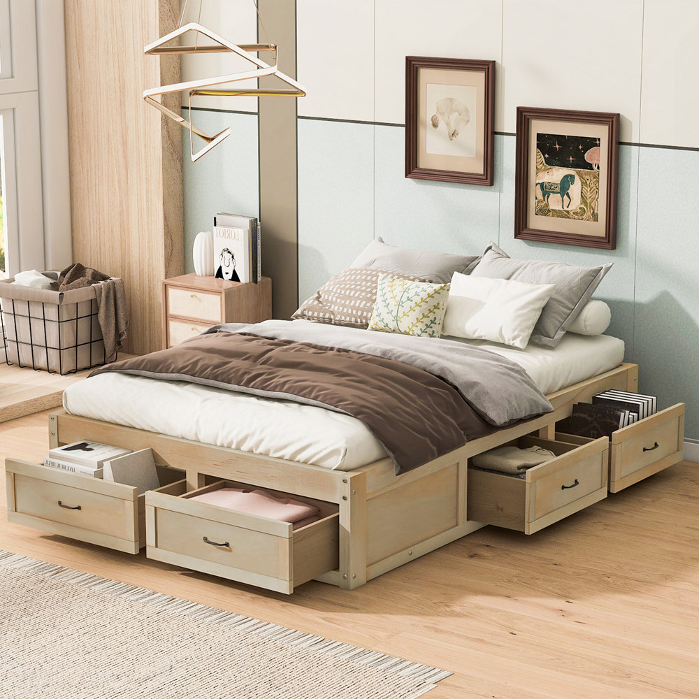 Red Barrel Studio® Platform Bed with 6 Storage Drawers | Wayfair