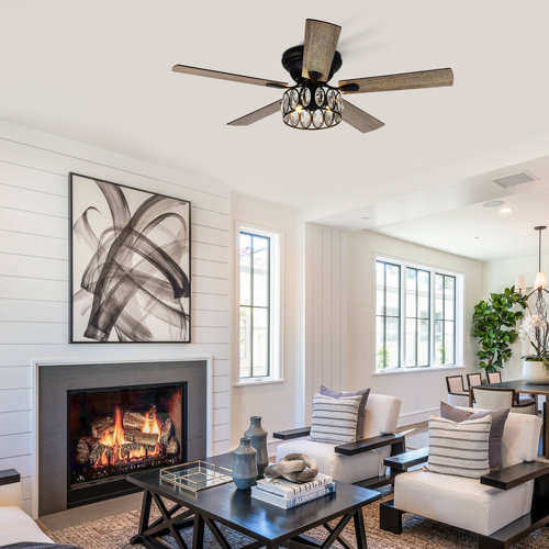 Flush Mount Medium Room Indoor Ceiling Fans You'll Love | Wayfair