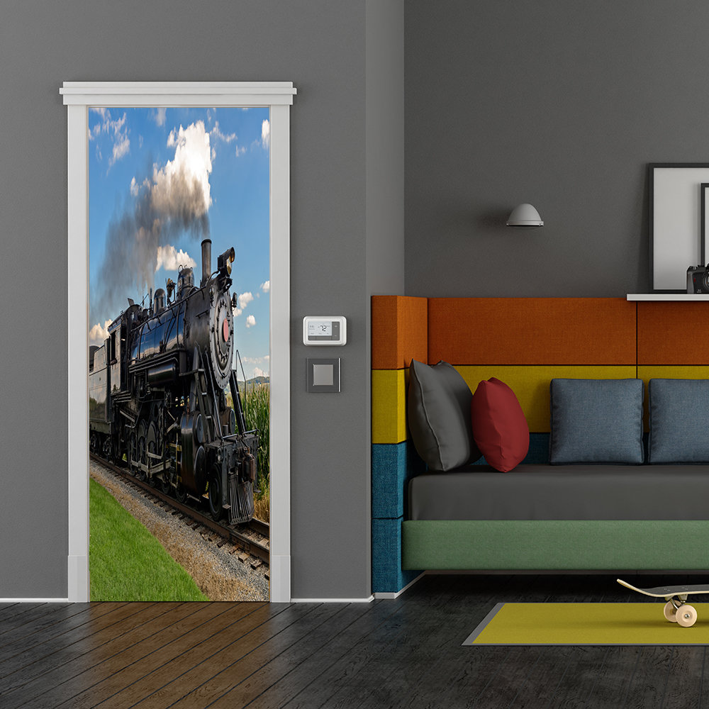 Zoomie Kids Savoie Steam Train Door Sign | Wayfair