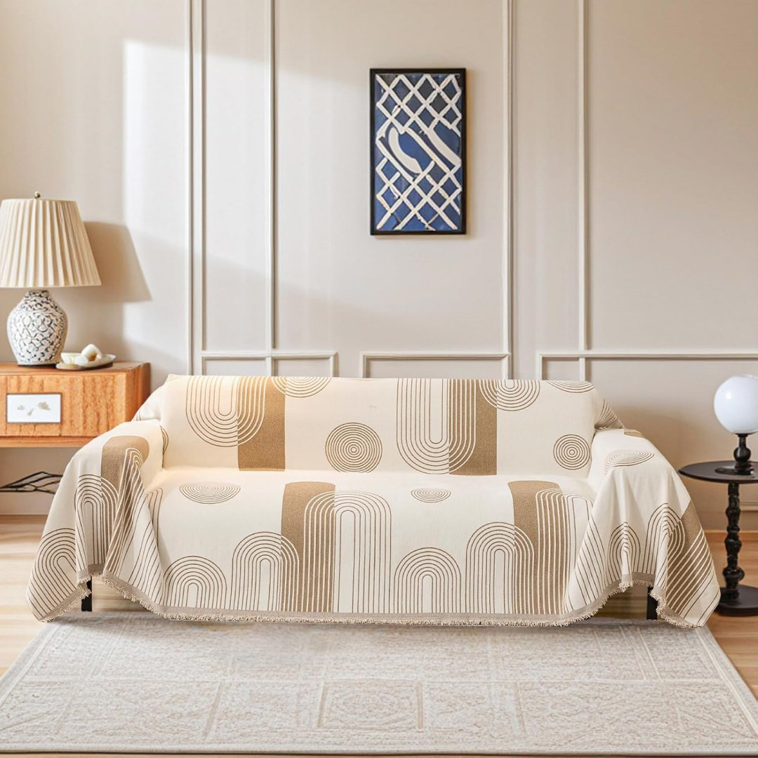 Ebern Designs Sofa Covers 3 Seater, Corner Sofa Slipcover, Brown,180 X ...