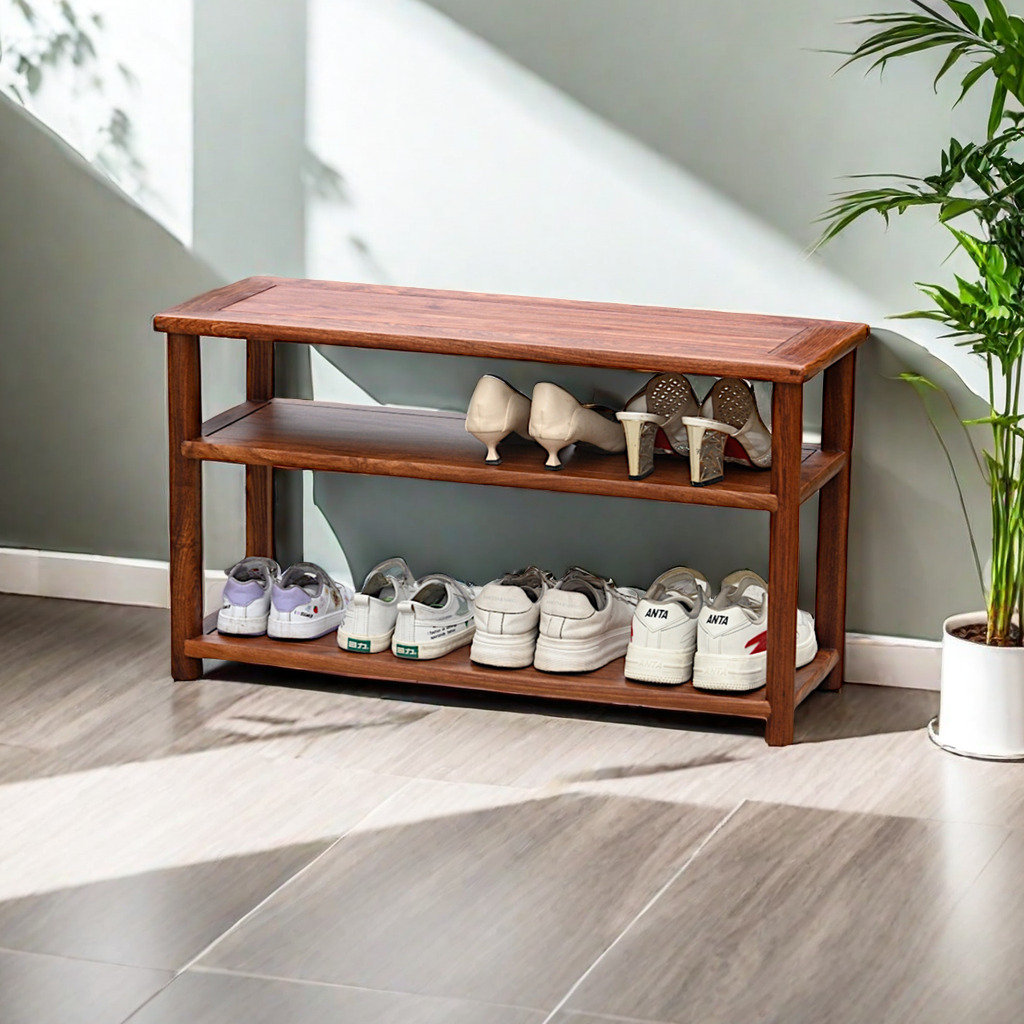 DICIXA Chinese Classical Double-Layer Rosewood Shoe Rack 10 Pair Shoe ...