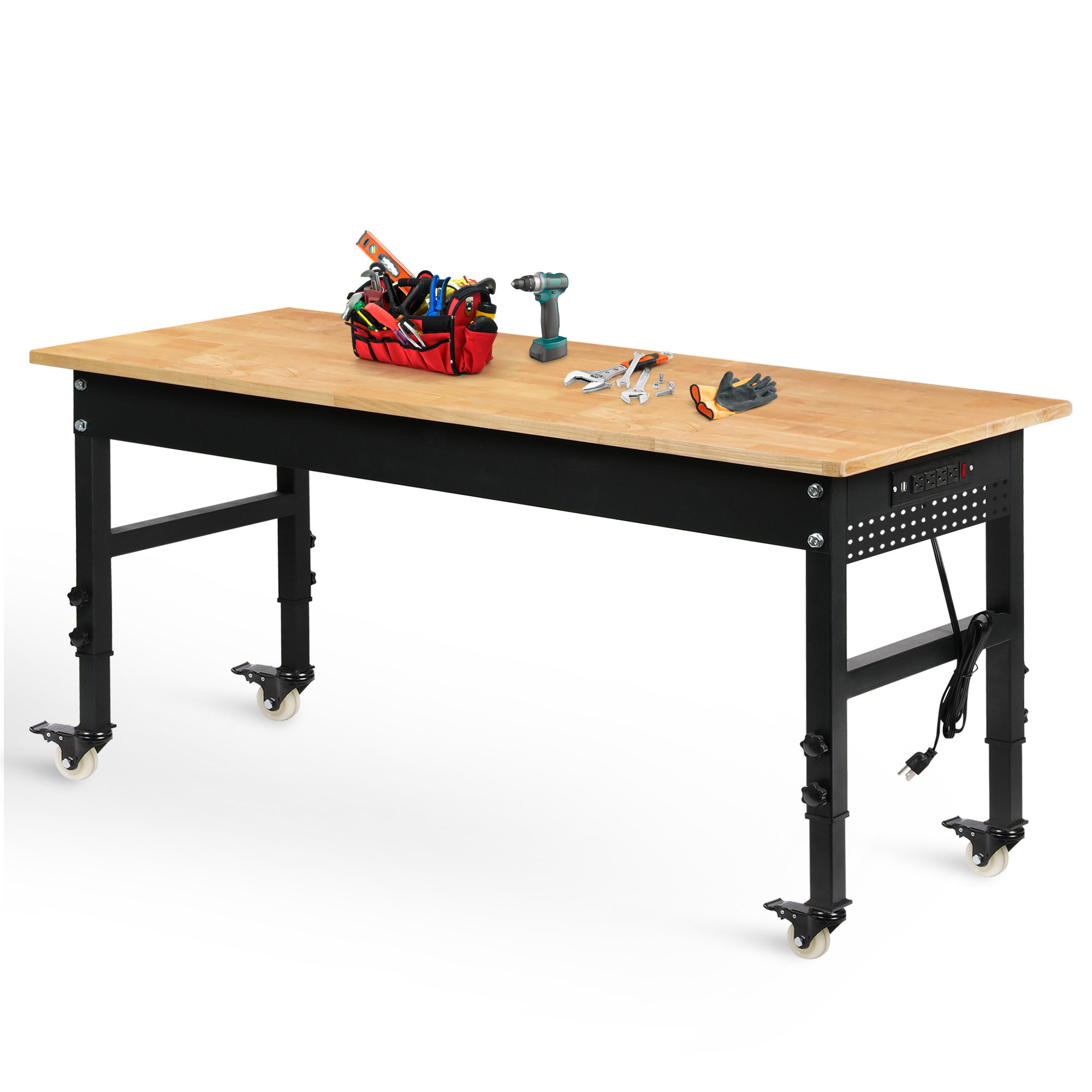 WFX Utility™ Warre 70" Adjustable Workbench On Wheels - Wayfair Canada