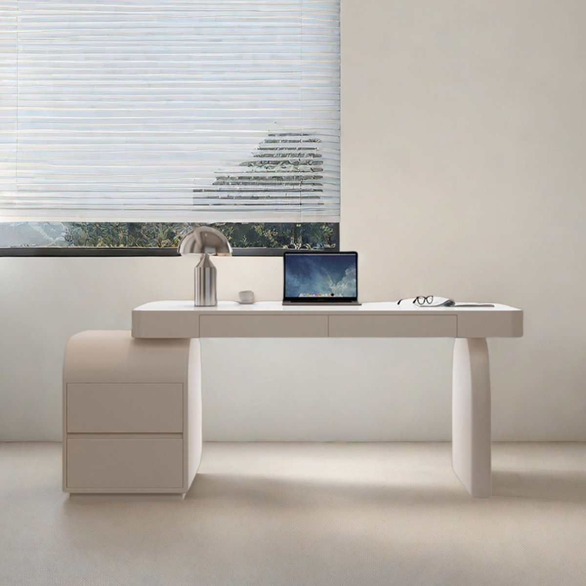 Orren Ellis Cream desk household writing desk simple office | Wayfair