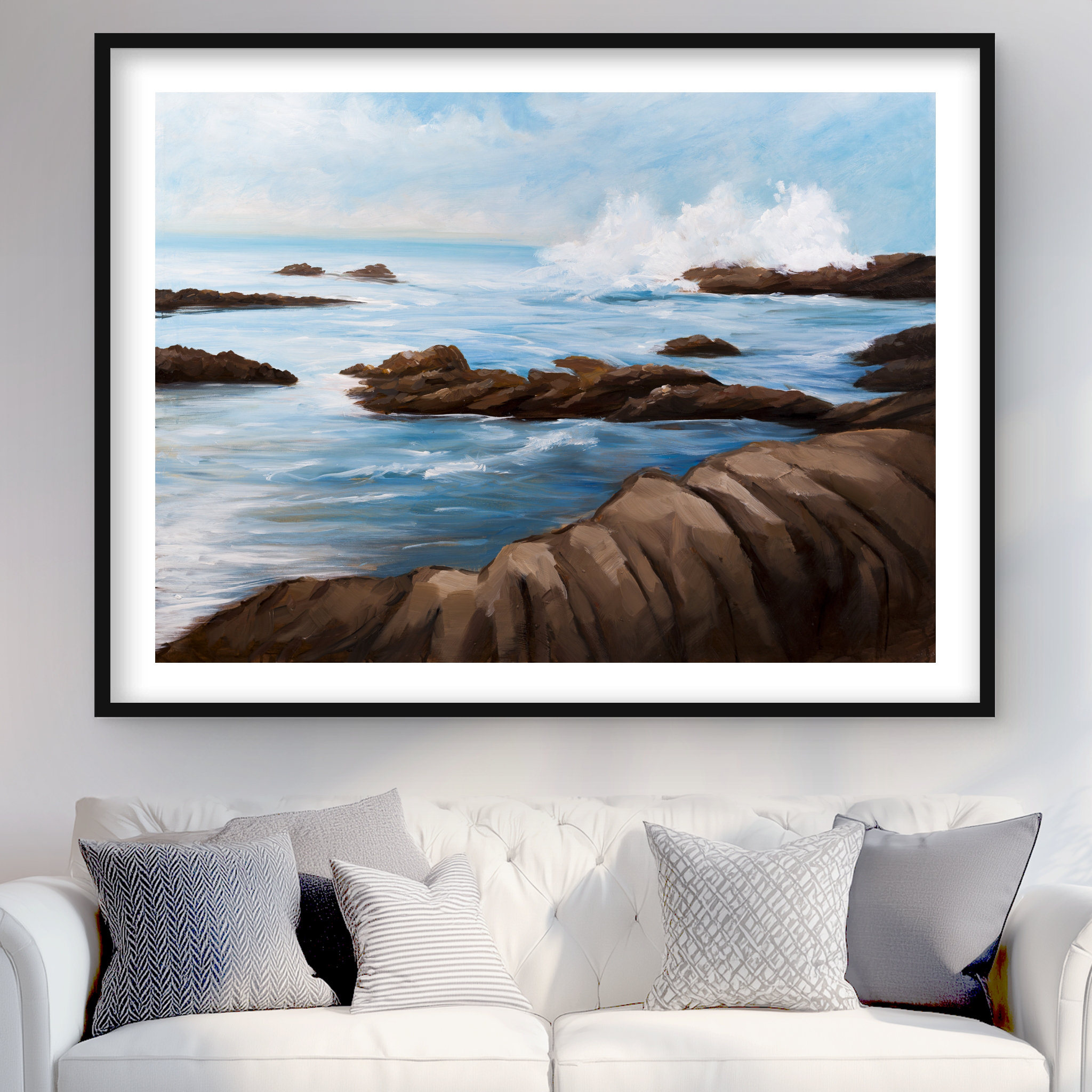 Lark Manor™ Seaside Wave - Waves Bathroom Framed Matted Print for Decor ...