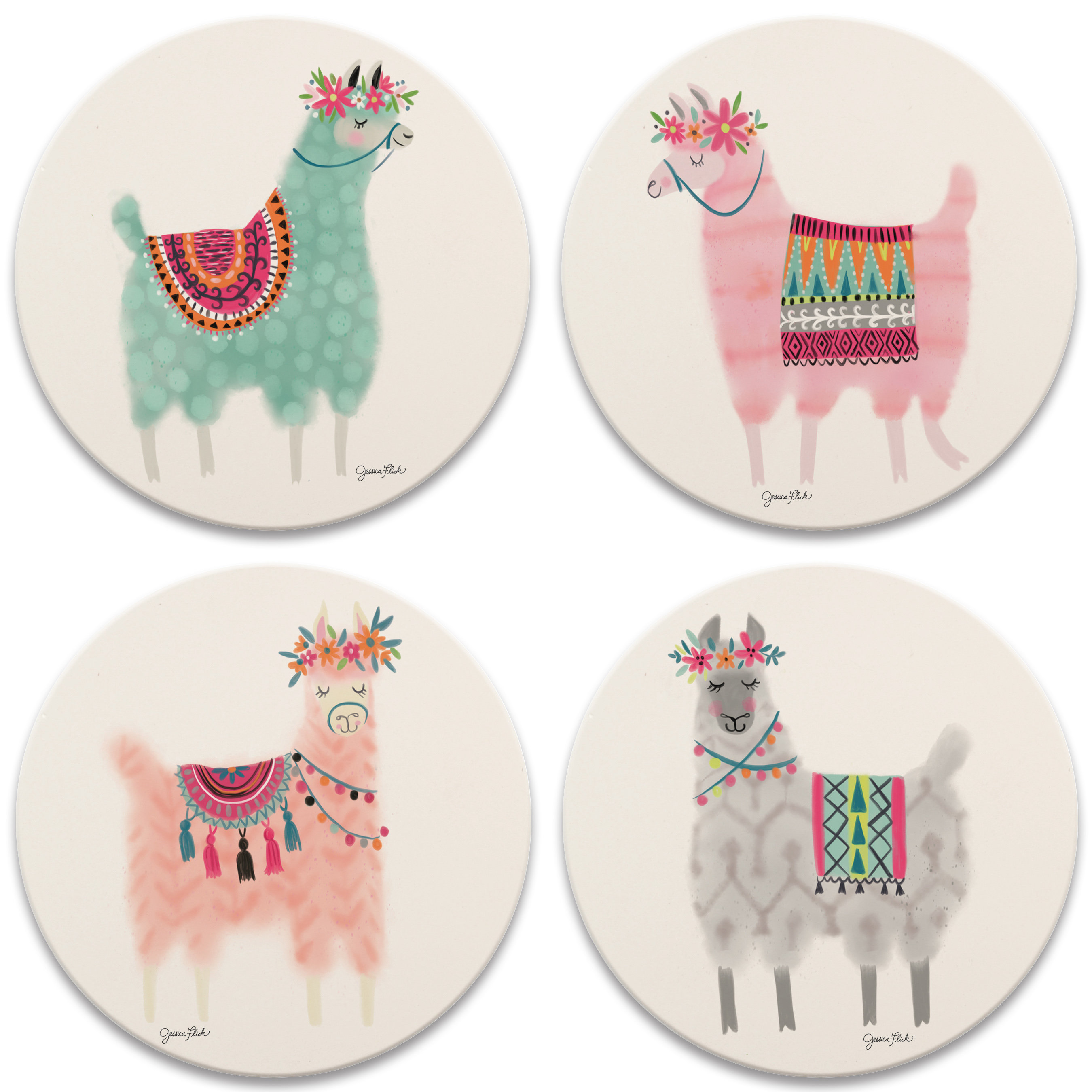 Latitude Run® Lovely Llamas Coaster & Reviews | Wayfair