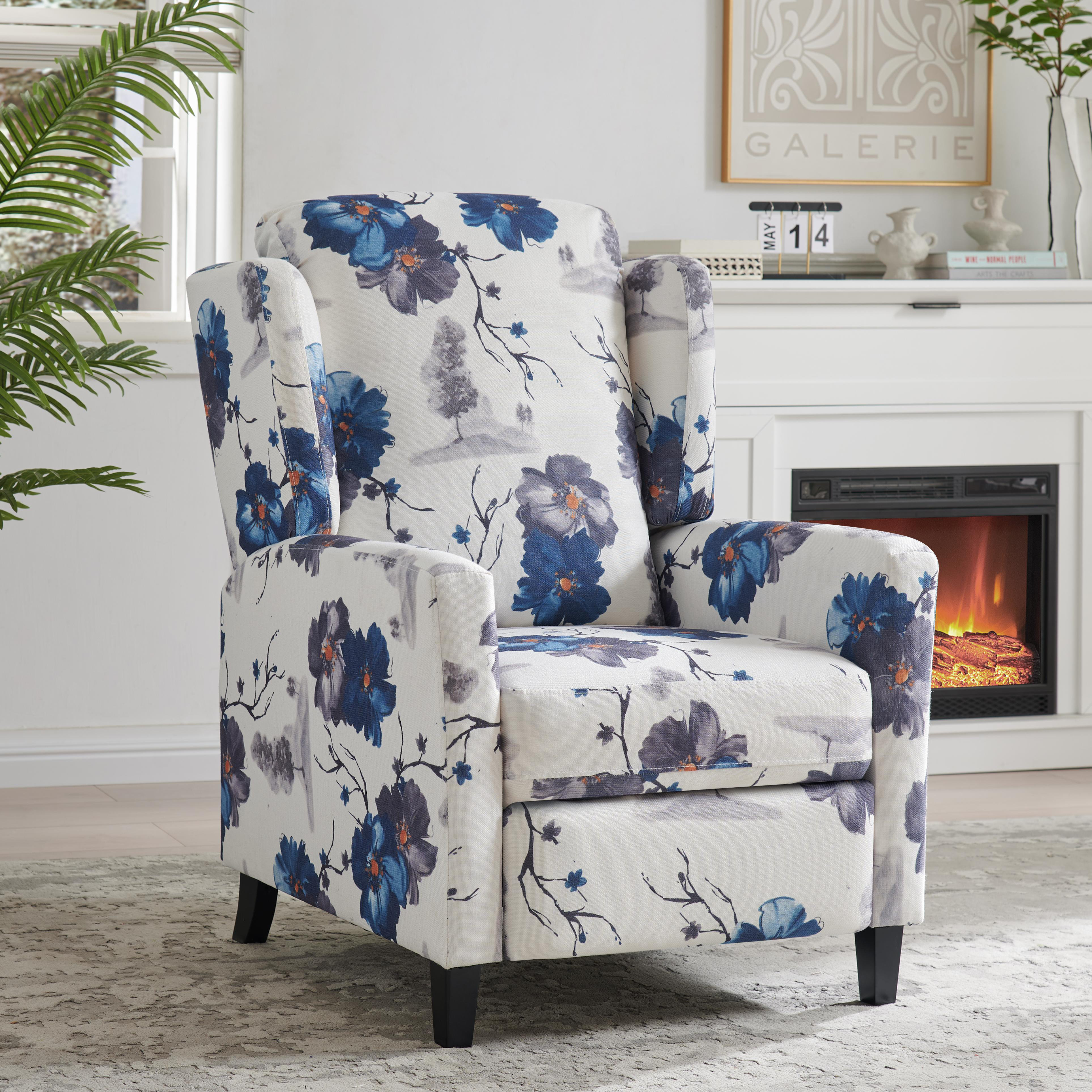 Red Barrel Studio® Floral Print Manual Push Back Recliner & Reviews ...