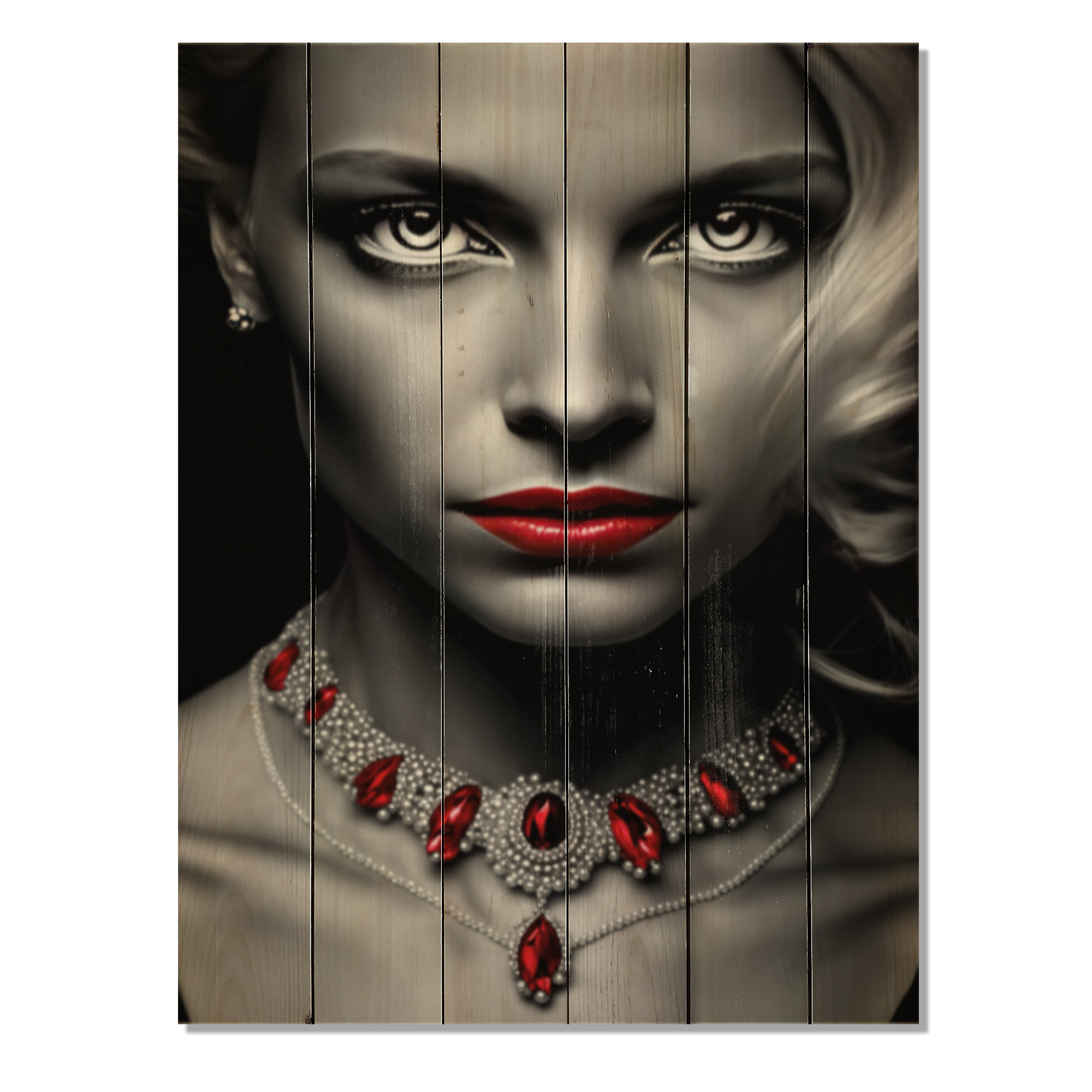 Everly Quinn The Lady With The Red Ruby II On Wood Print | Wayfair