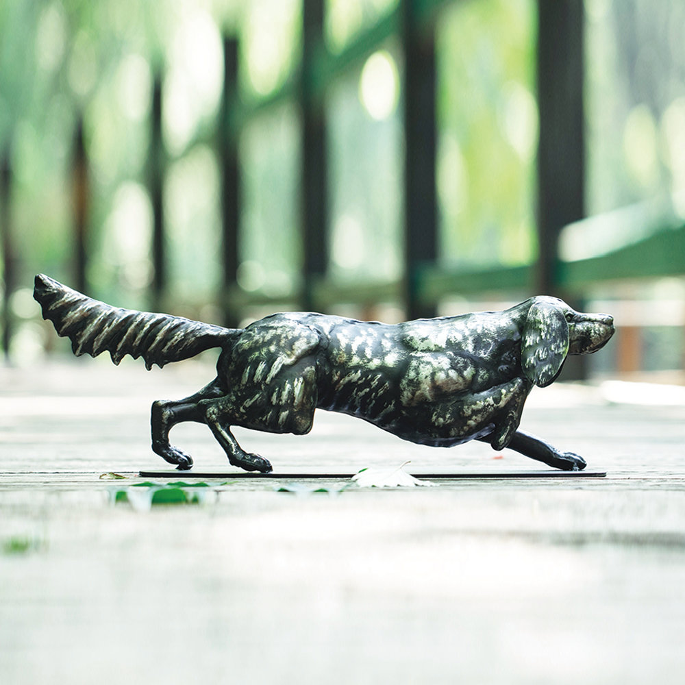 17 Stories Metal Dog Statue Sculpture Outdoor Garden Sculptures ...