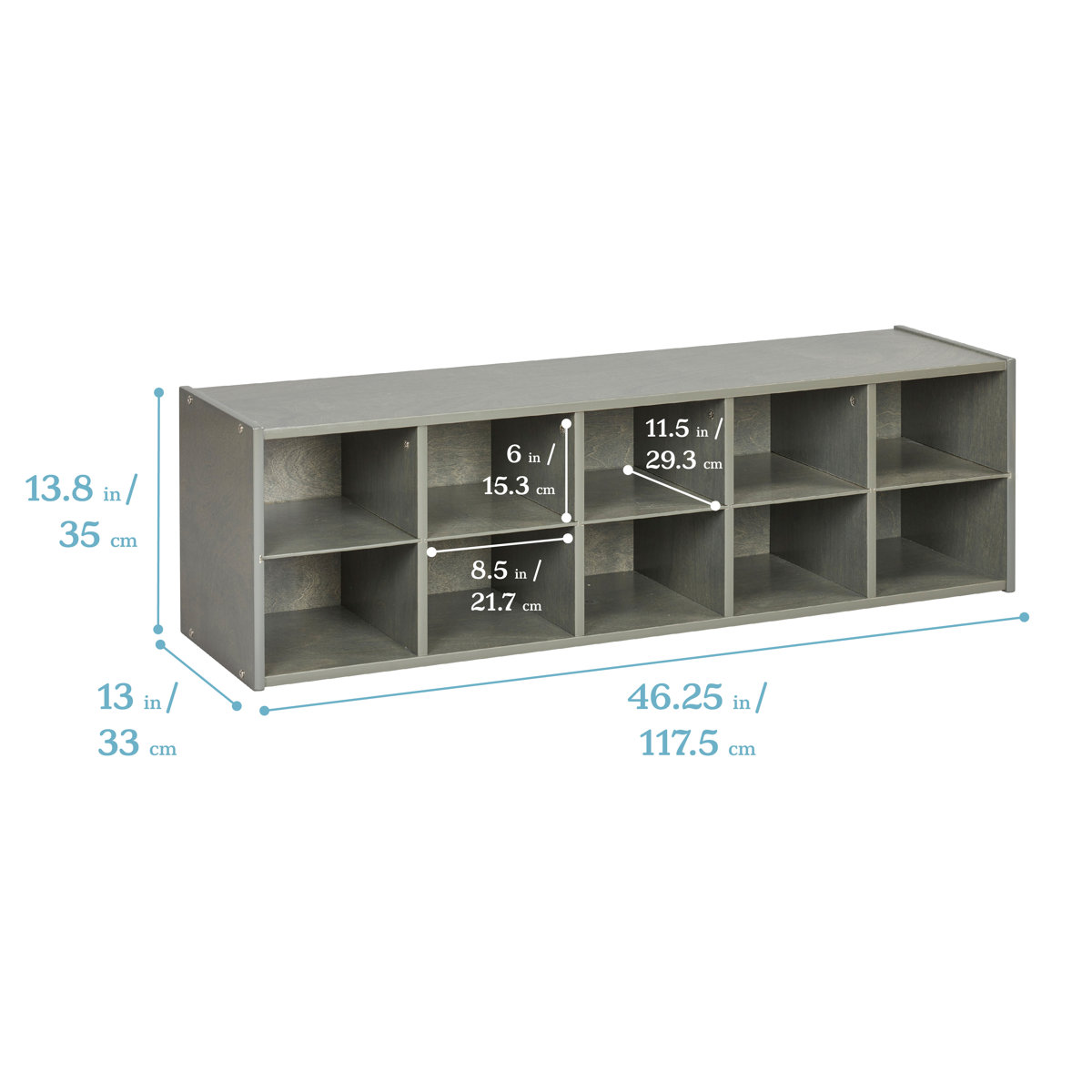 ECR4Kids Streamline 10 Cubby Tray Storage Cabinet, 2x5 | Wayfair