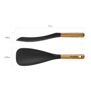Staub Silicone with Wood Handle Cooking Utensil, Multi-function Spatula ...