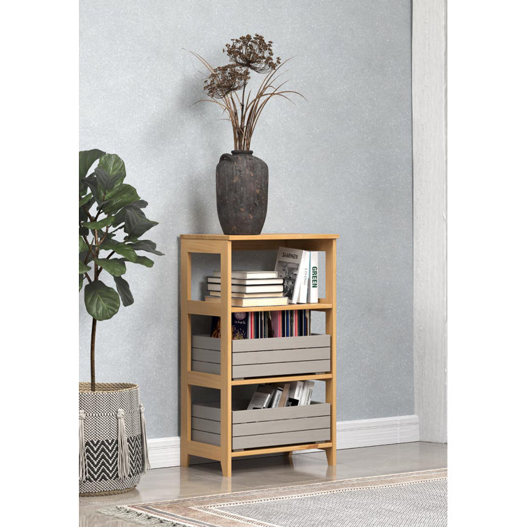 Latitude Run Lynndyl 90cm H x 50cm W Solid Wood Etagere Bookcase ...