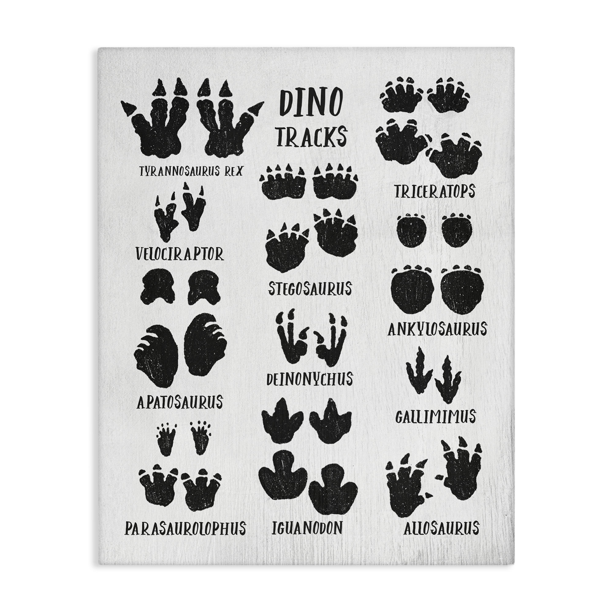 Stupell Industries Children's Rustic Dinosaur Track Chart with Text by ...