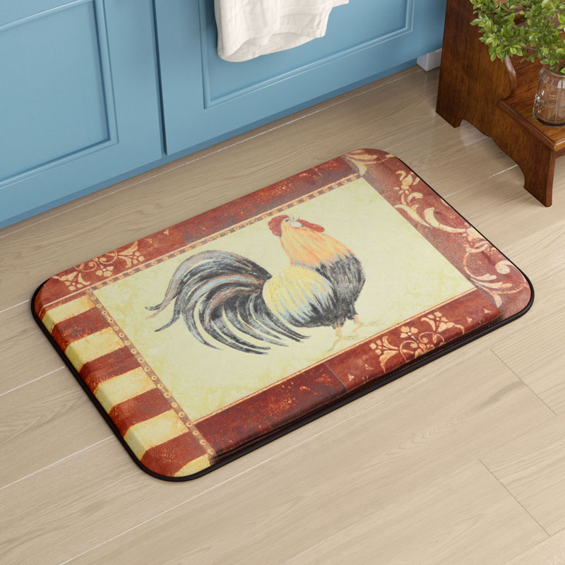 August Grove® Greg Oversized Rooster Kitchen Mat & Reviews | Wayfair