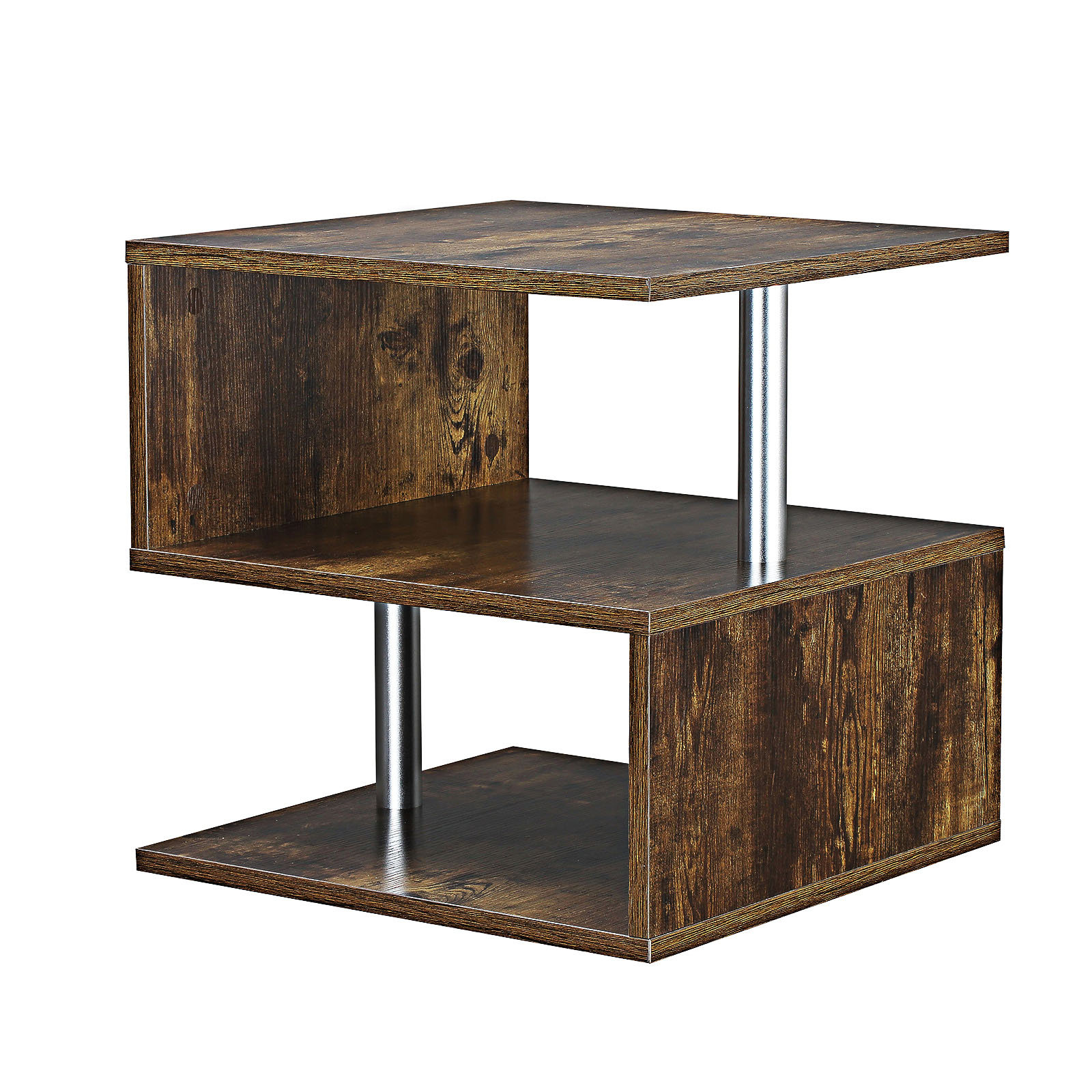 Ebern Designs S-Shaped Coffee Table with Storage Shelf | Wayfair