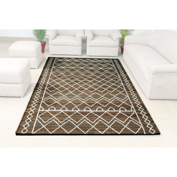 Tufty Home Handmade Flatweave Jute/Sisal Brown/White Rug | Wayfair