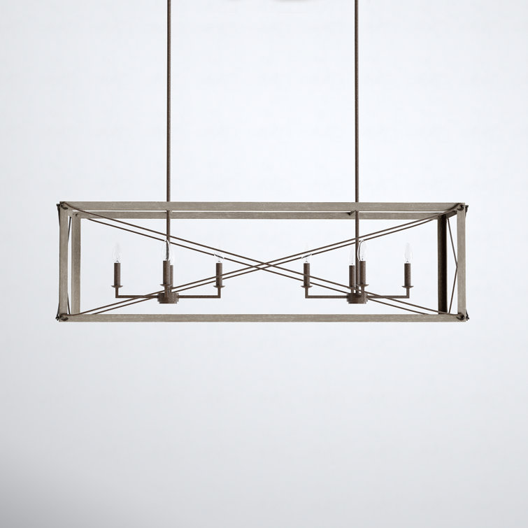 Birch Lane™ Agnes 8 - Light Washed Pine Kitchen Island Pendant ...