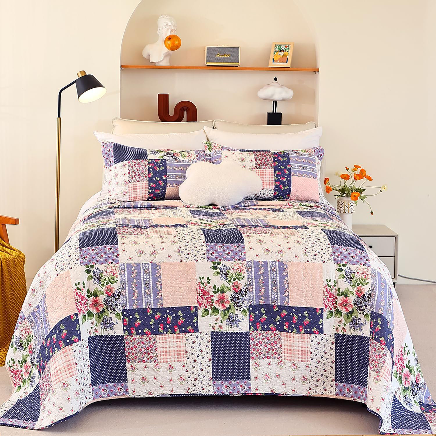 Evenhug Purple/Pink Multi Color And Patterns Cotton Reversible Quilt ...