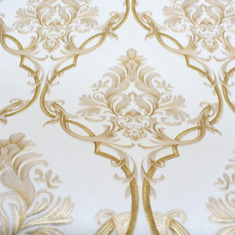 Alcott Hill® Modern 3D Embossed Damask Non-Woven Wallpaper Roll ...