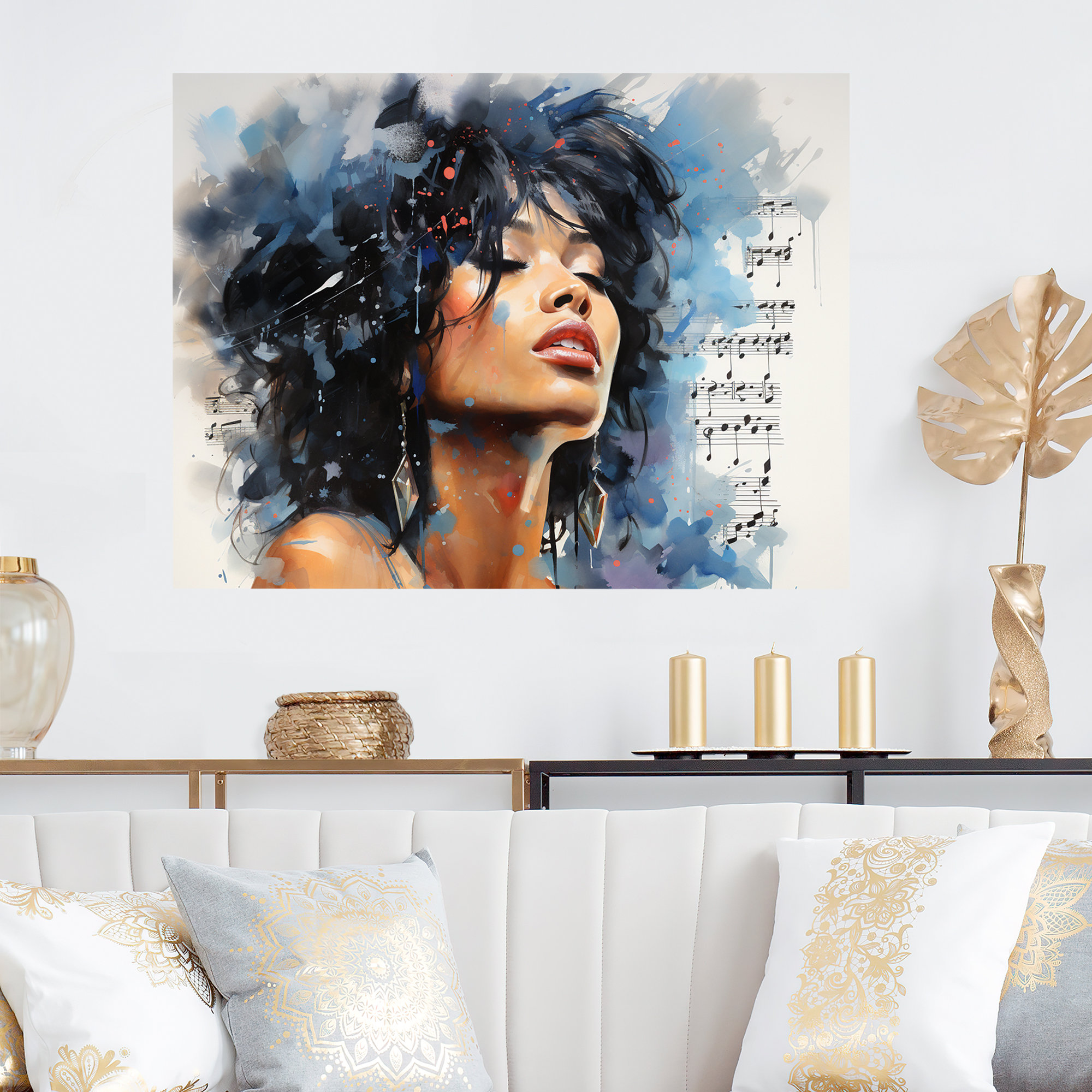 Latitude Run® Harlem Renaissance Blue And Black Woman Portrait II ...