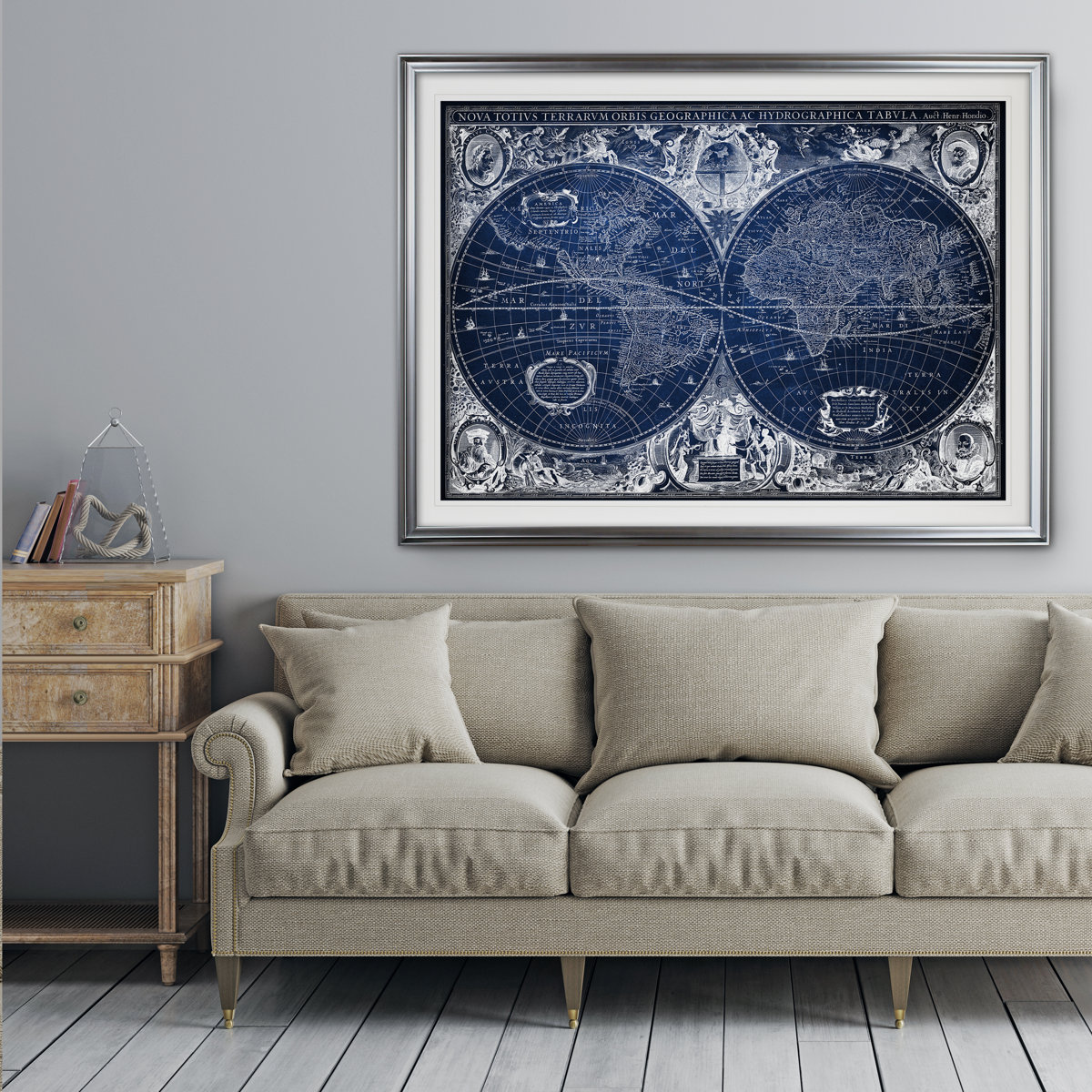 Wexford Home 'Blue Treasure Map' Graphic Art Print & Reviews | Wayfair