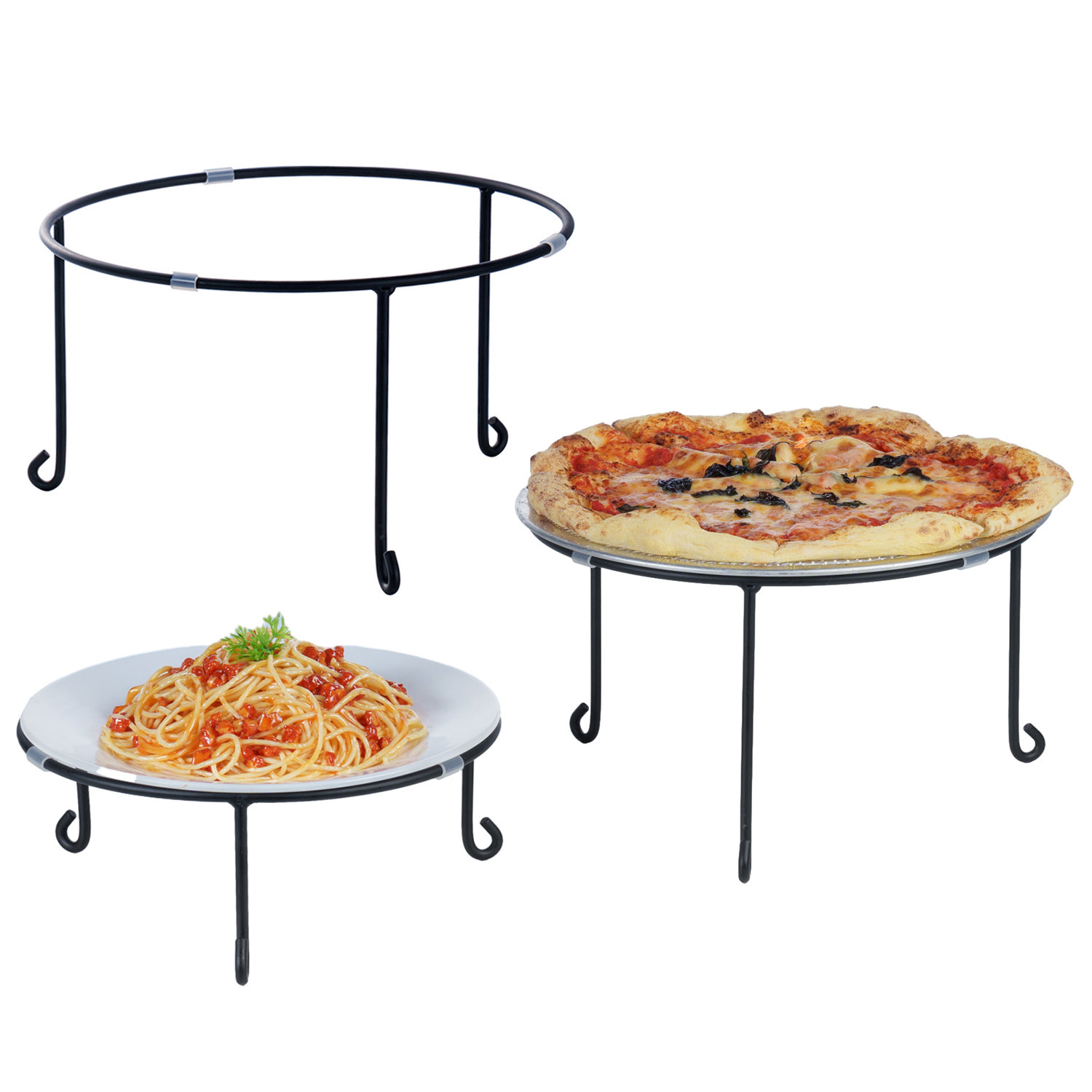 Ebern Designs Erentraud Iron 3-Piece Pizza Plate Racks | Wayfair