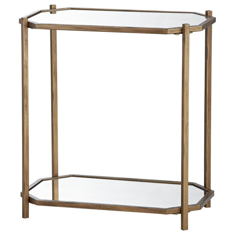 Everly Quinn Bruder Glass End Table with Storage | Wayfair