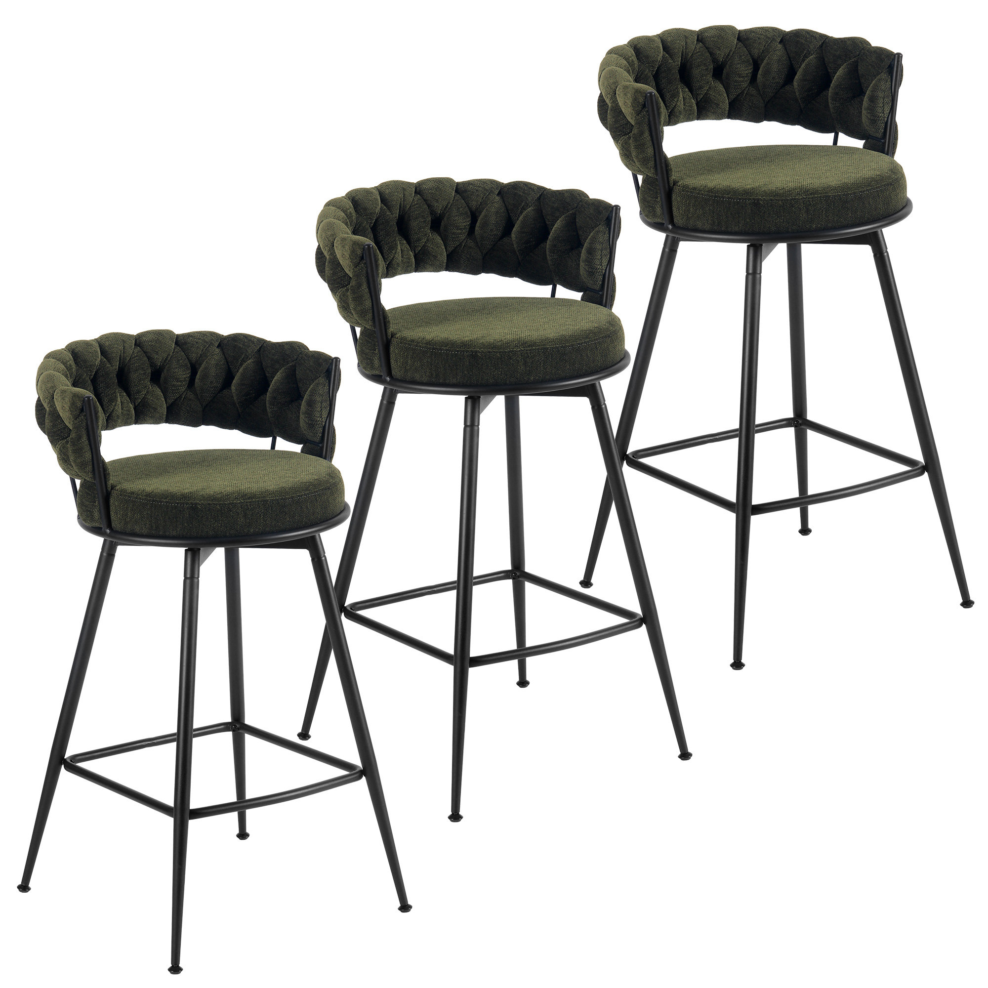 Corrigan Studio® Modern Dark Gray Suede Fabric Upholstered Bar Stool ...