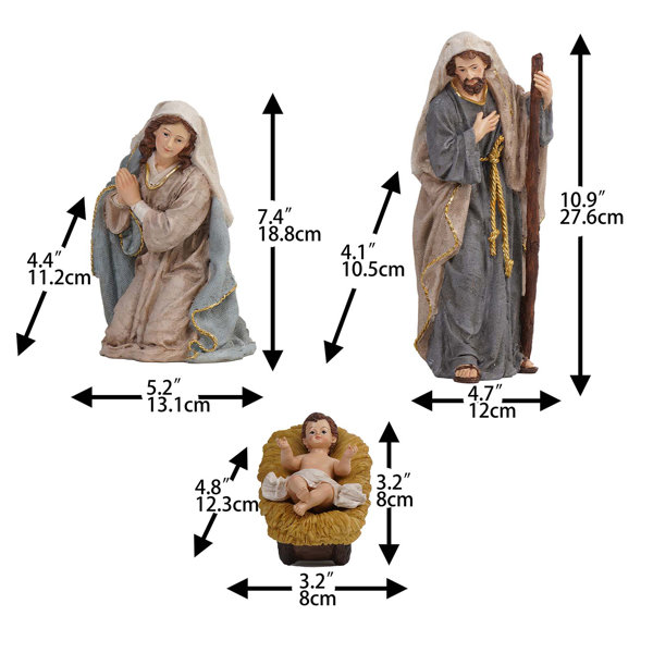 The Holiday Aisle® Nativity Set Christmas Indoor 12 inch 12 Pcs Scene ...