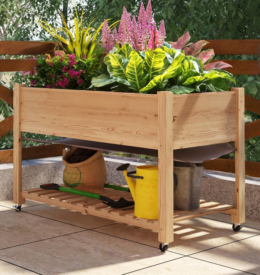 Gracie Oaks Wooden Raised Garden Bed With Legs,sturdy Raised Table ...