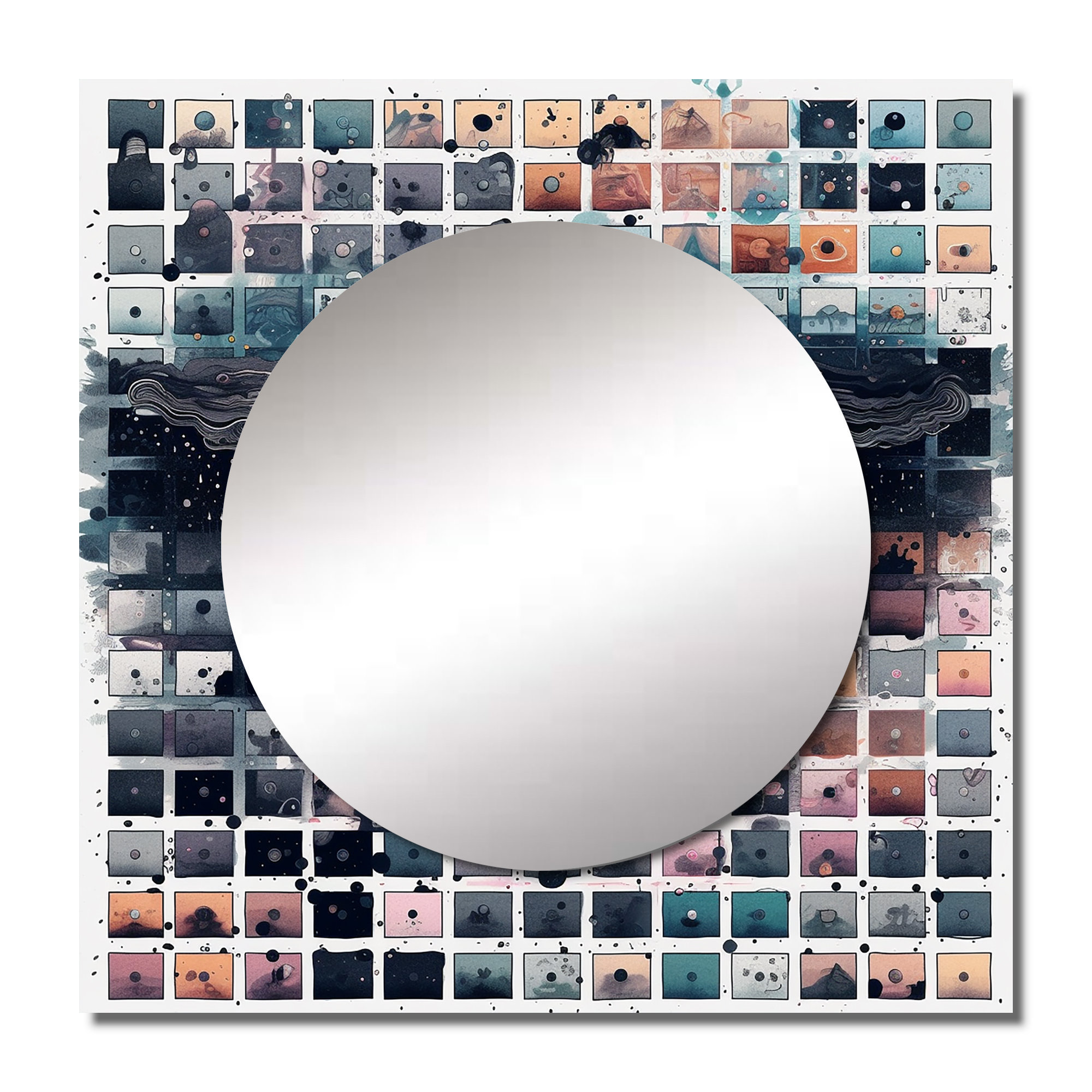 East Urban Home Petran - Abstract Large Square Mirror Wall Decor For ...