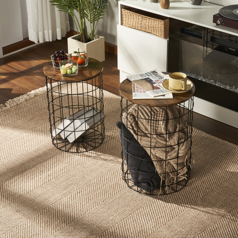 17 Stories Calavar Tray Top Frame Nesting Tables with Storage | Wayfair