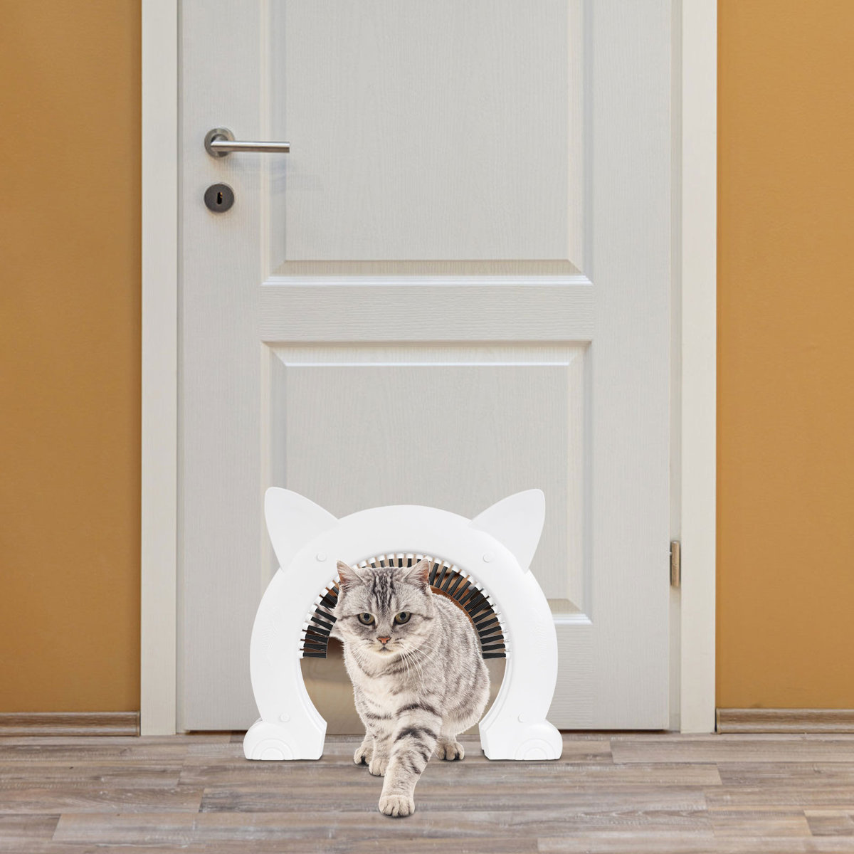 Lomana Modern White Large Cat Door XL Indoor Cat Door Pet Door For Cats ...