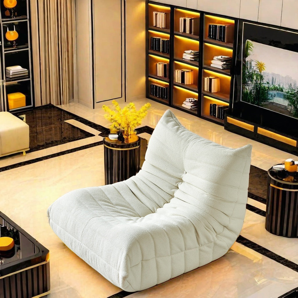 Trule Lazy Sofa Floor Lounge Chair Sofa, Ergonomic Design With Button ...