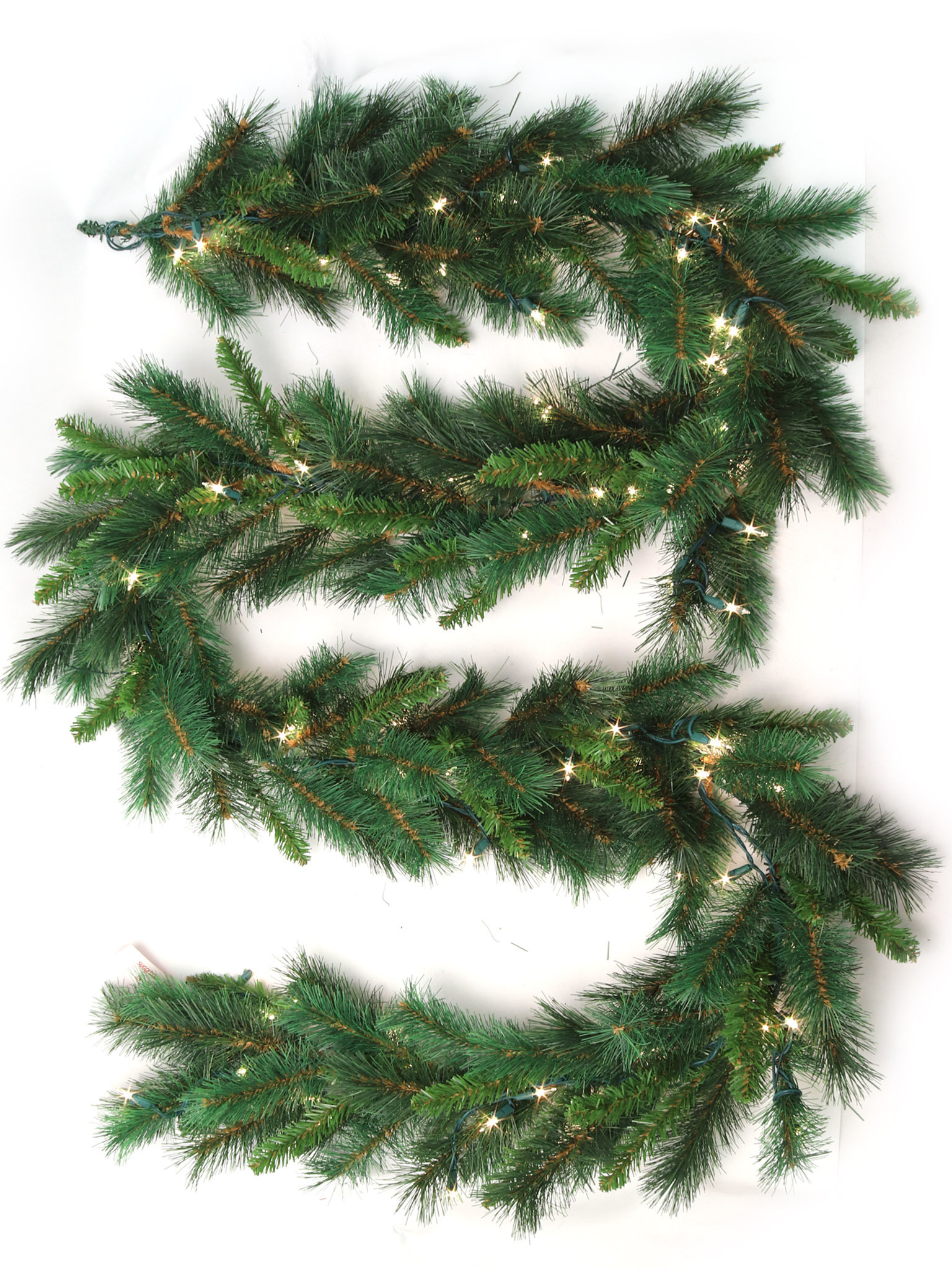 Primrue 9' Tall Majestic Pre-Lit Garland with 100 Warm Lights ...