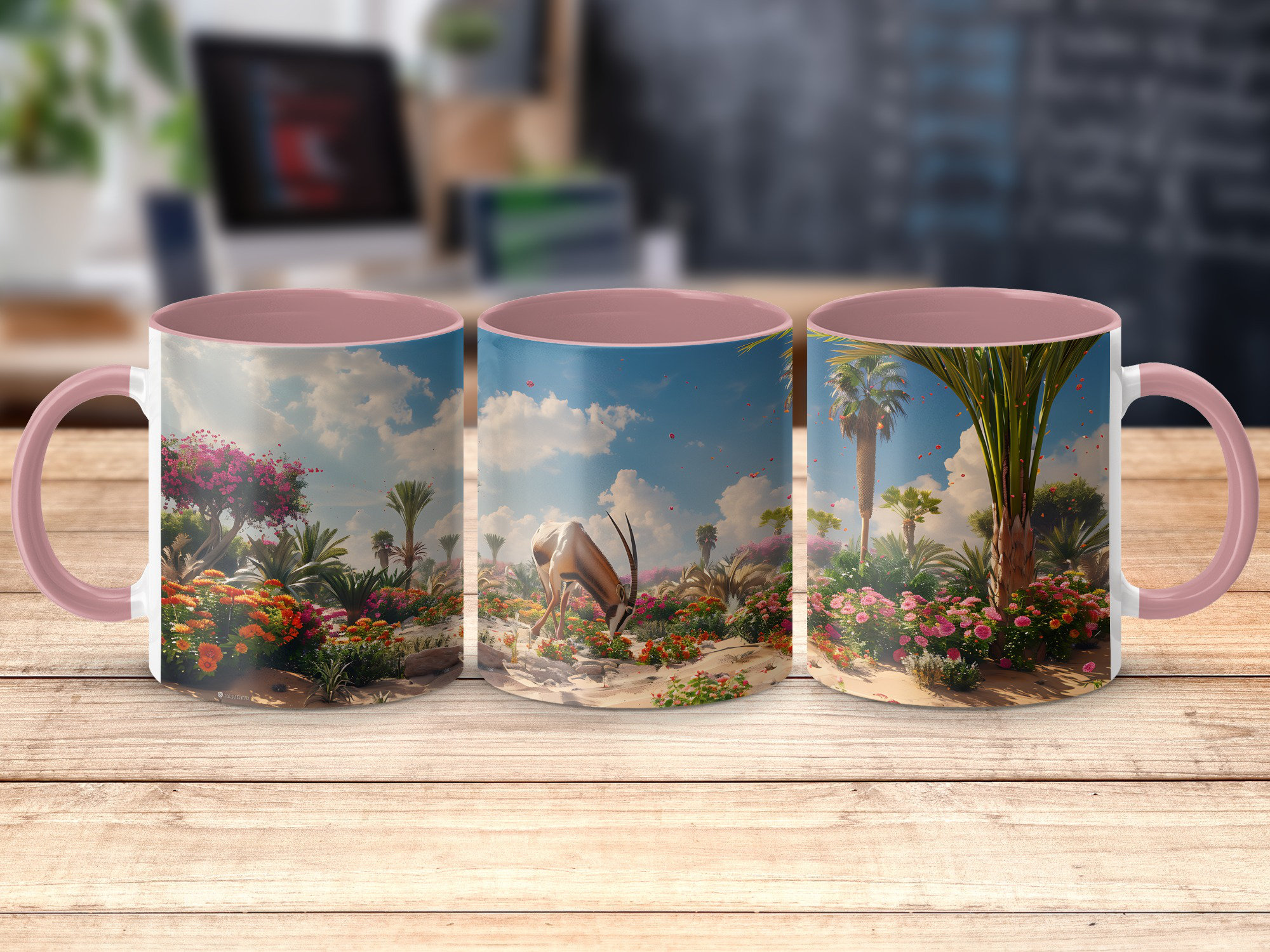 East Urban Home Set of 2 Realistic Animal Design 11oz Accent Mugs ...