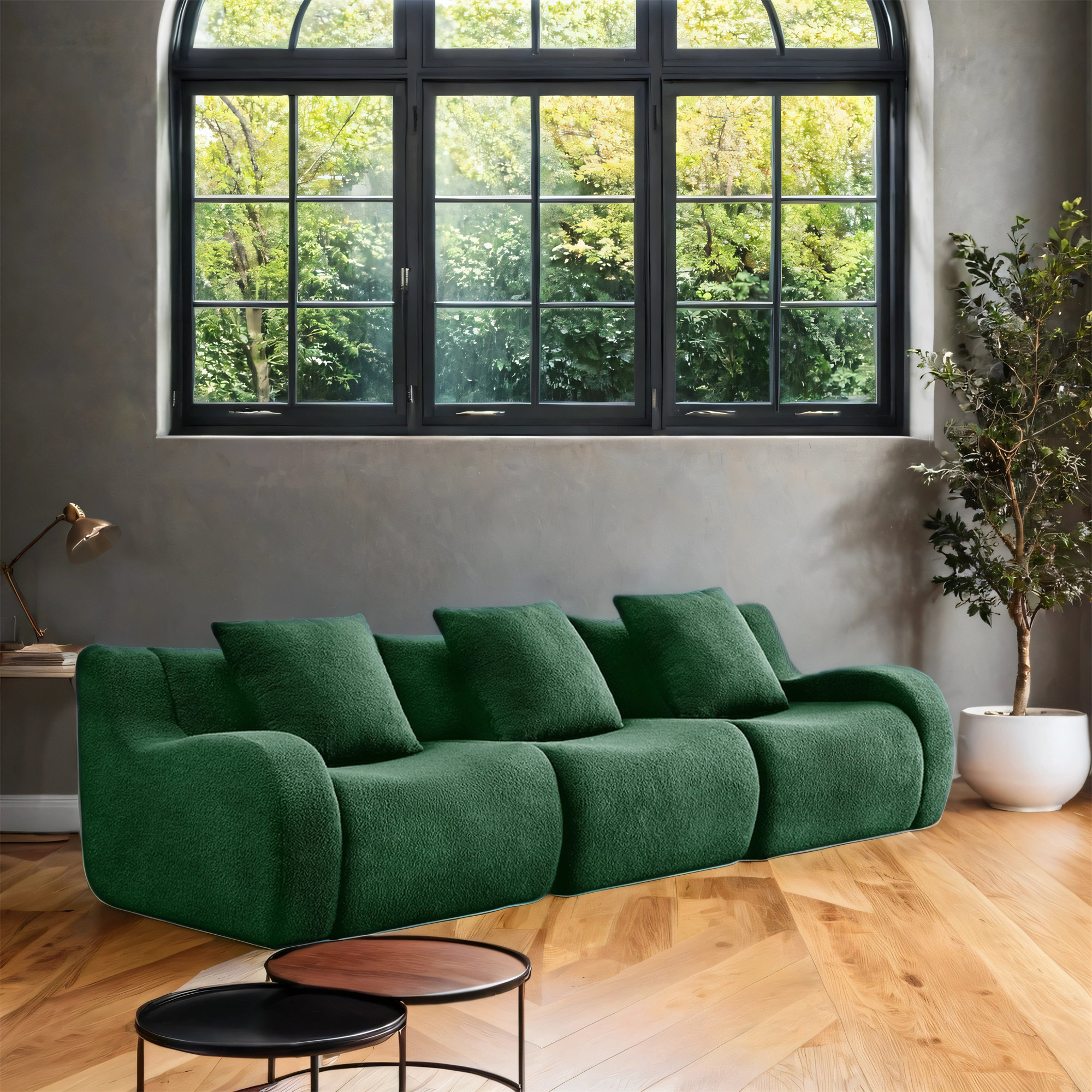 Ivy Bronx Soft Teddy Fabric Bone-free Three-seater Sofa - Wayfair Canada