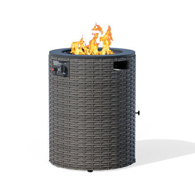 Steelside™ Drisko 25" H x 18" W Metal Propane Outdoor Fire Column | Wayfair