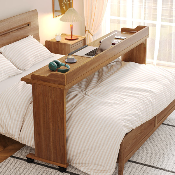 Winston Porter Memoona 70.8" Over Bed Table with Wheels Adjustable ...
