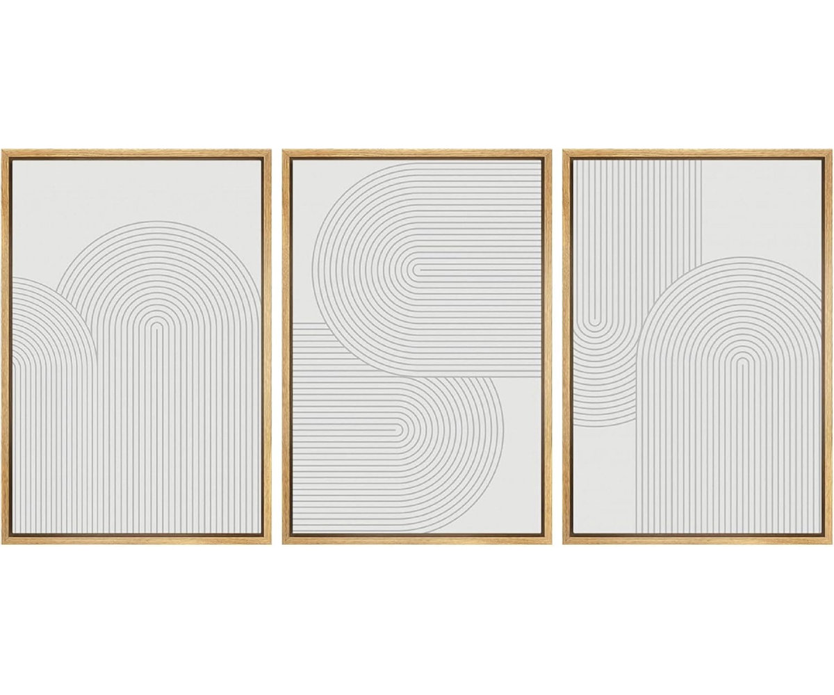 IDEA4WALL Geometric Line Mid Century Modern Boho Abstract Shape Neutral ...