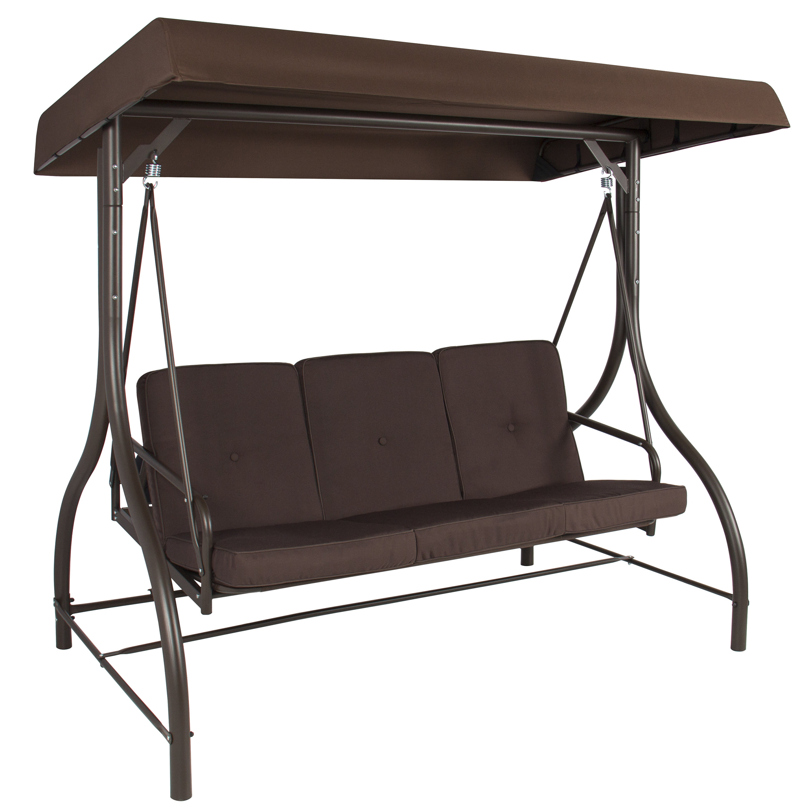 Arlmont & Co. Kingsteignt 3-Seat Outdoor Converting Canopy Swing Glider ...