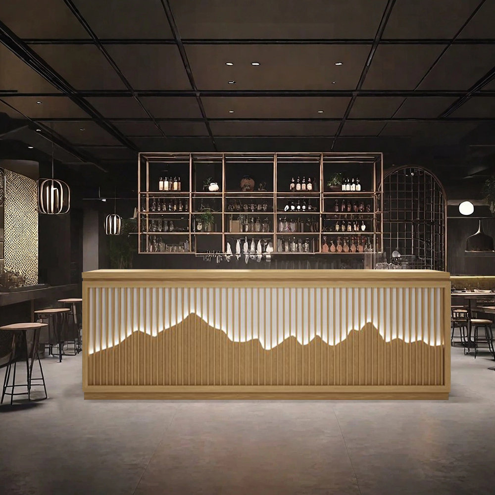 Orren Ellis Vintage Bar Counter – Retro Style Pub Reception | Wayfair
