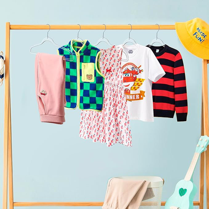 Rebrilliant Quality 14” Clear Plastic Kids Hangers 240-Pack Acrylic ...