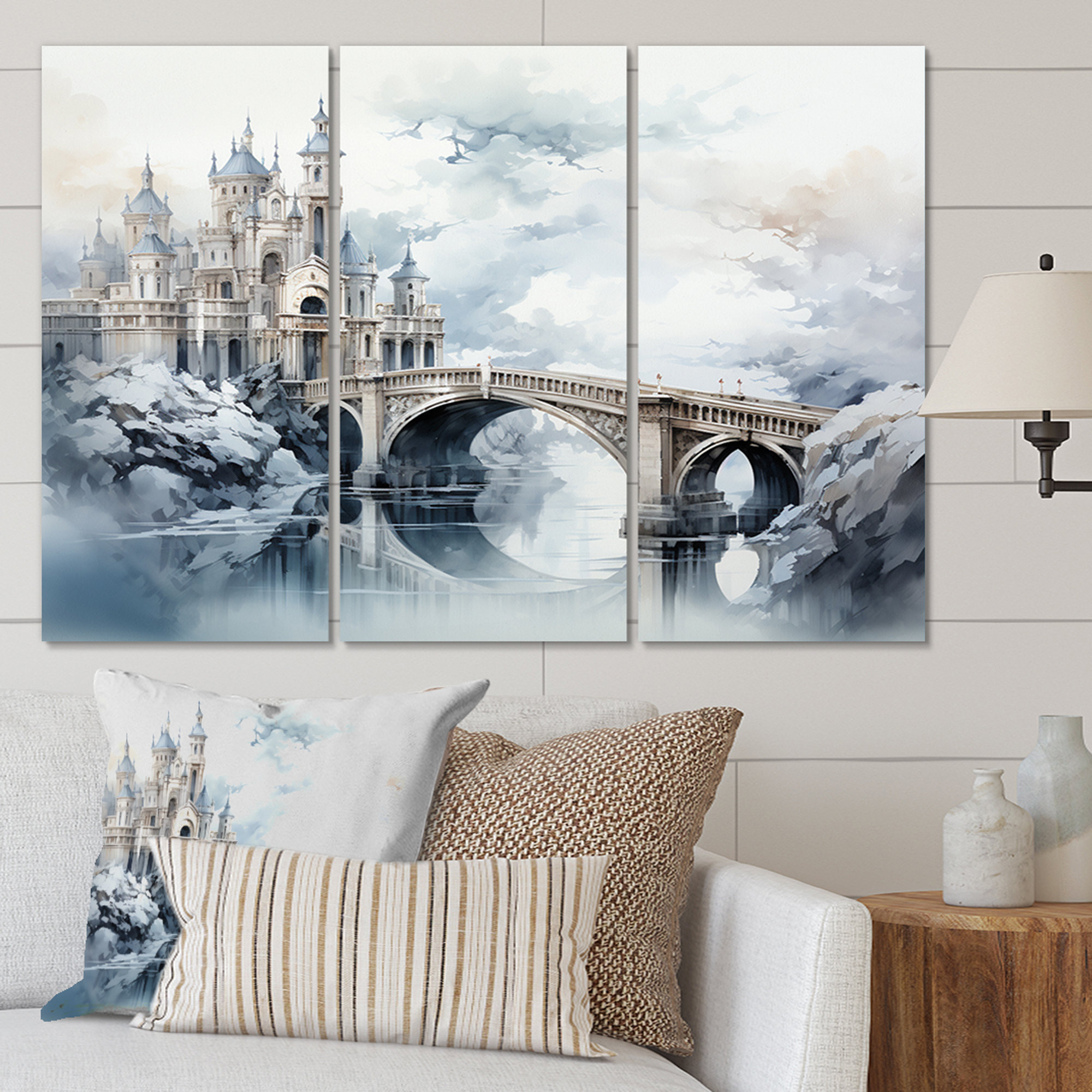 Design Art White Bridge Ethereal Passage - Architecture Metal Wall ...