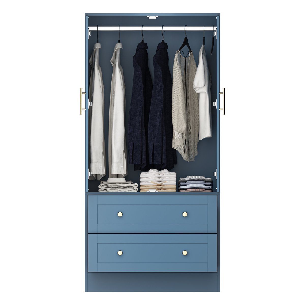 HOMEIBRO Chic Cove Shaker 2-Door Armoire With Drawers & Reviews | Wayfair