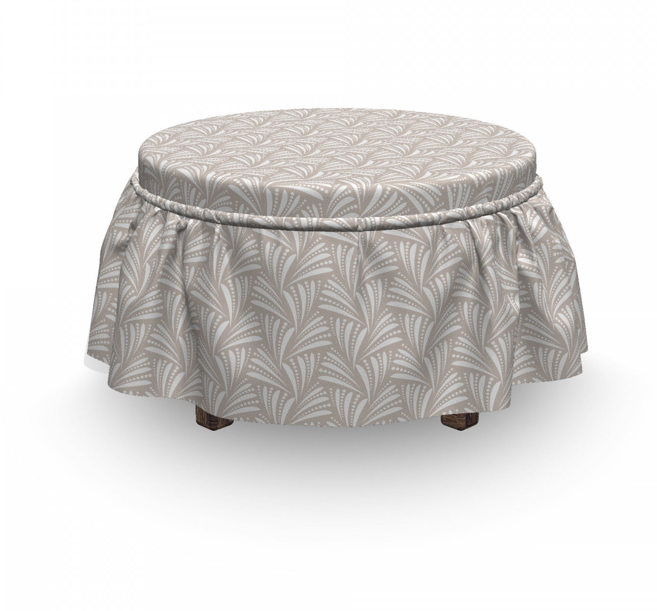 East Urban Home Seashell Inspired Stripes Ottoman Slipcover | Wayfair