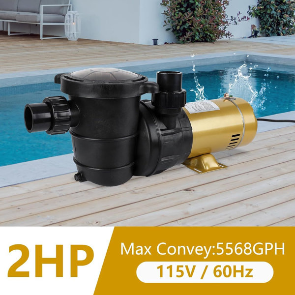 Arlmont & Co. Pool Pump And Filter Above Ground, 2HP 5568GPH Flow Clear ...